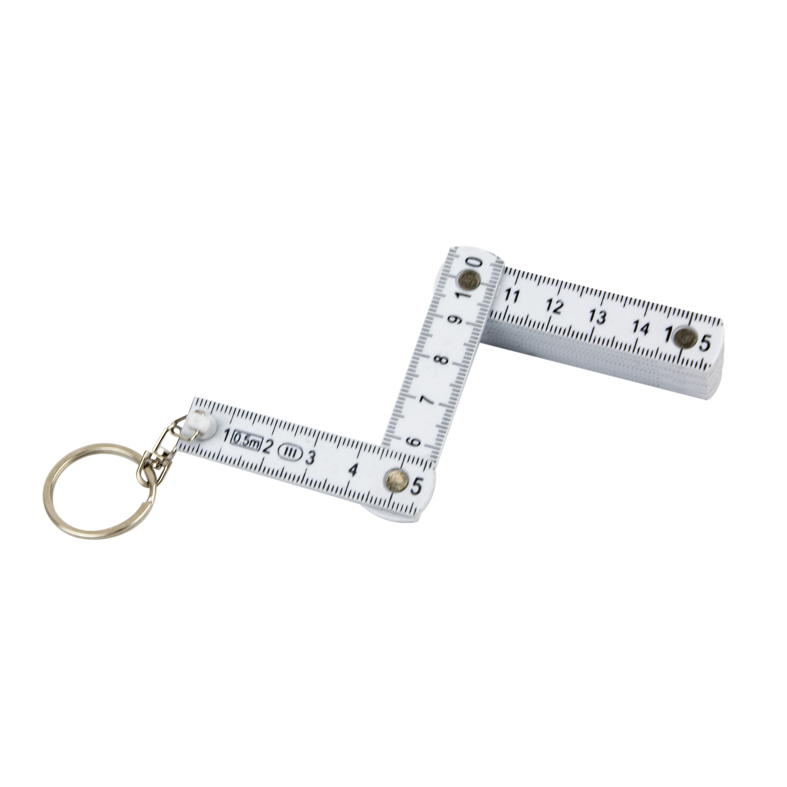 5x Mini Zollstock Meterstab 50cm als Schlüsselanhänger in fünf Farben